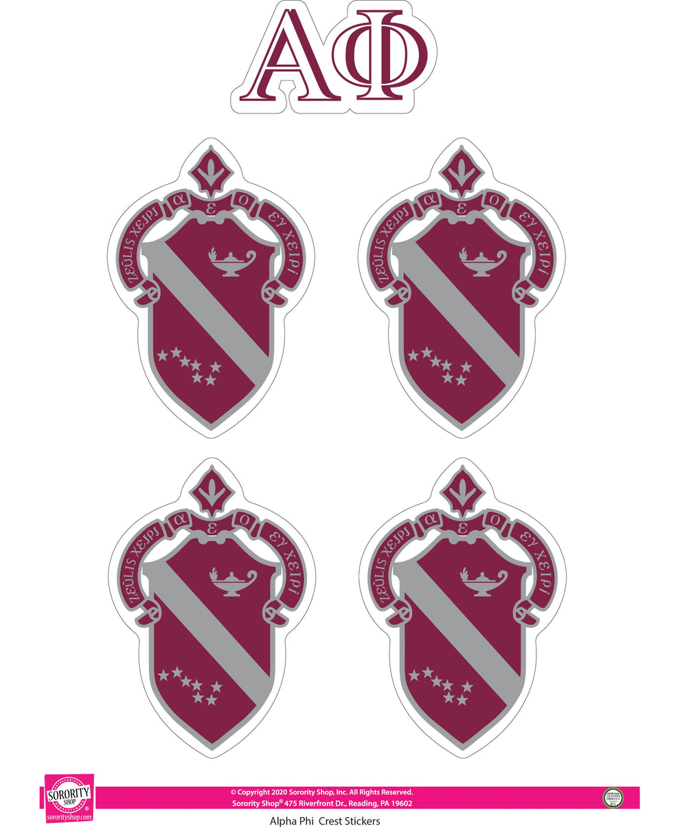 Alpha Phi Crest Sticker Sheet – Campus Connection