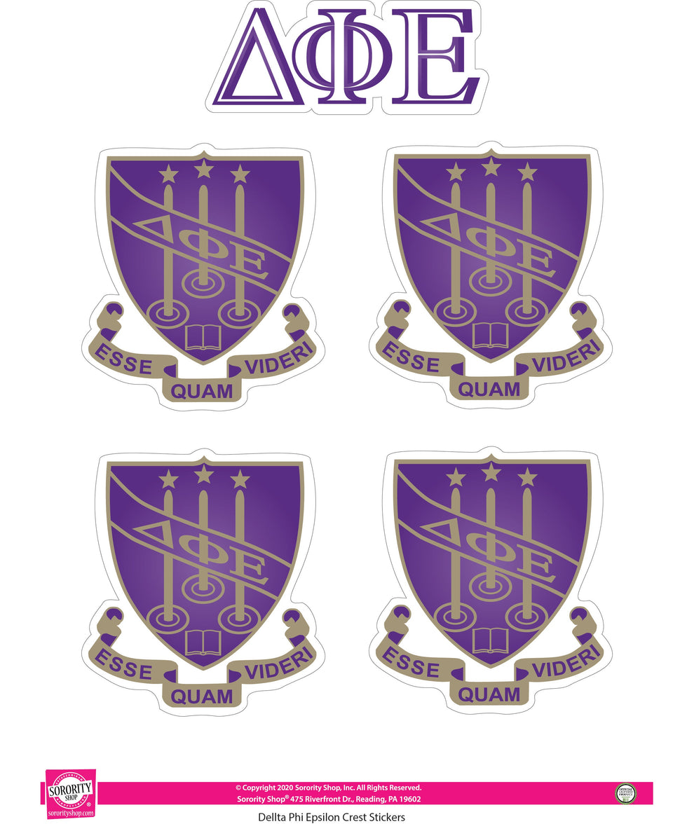 Delta Phi Epsilon Crest Sticker Sheet – Campus Connection