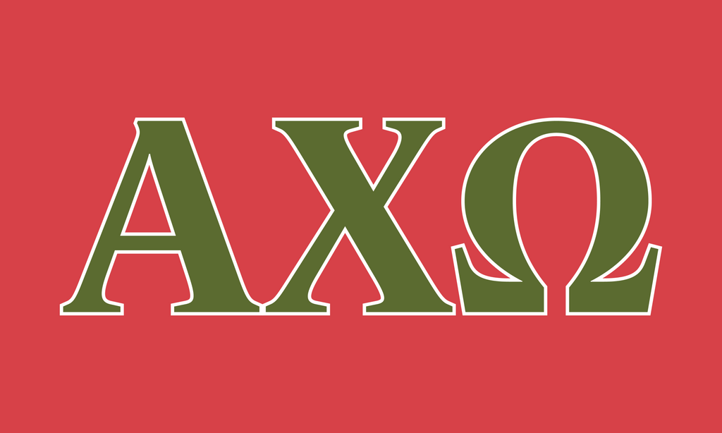 Alpha Chi Omega Sorority Greek Letters Flag, Two-Color Design – Campus ...