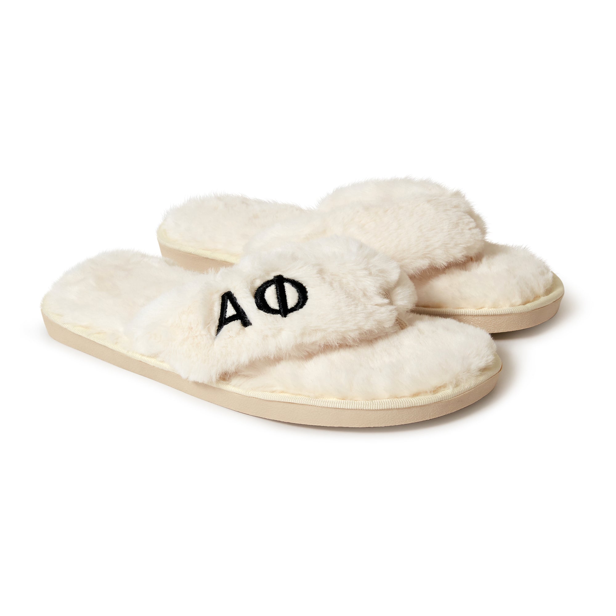 Alpha Phi - Furry Slippers Women - With AP Embroidery Logo – Campus ...