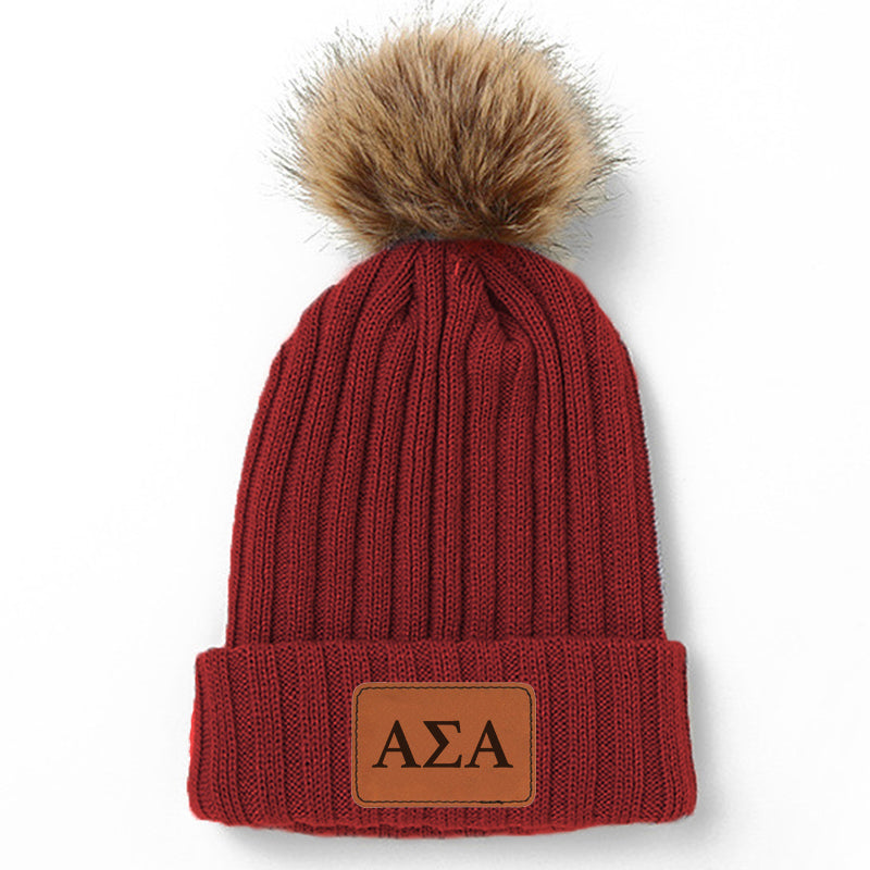 Alpha Sigma Alpha Pom Pom Beanie Hat – Campus Connection