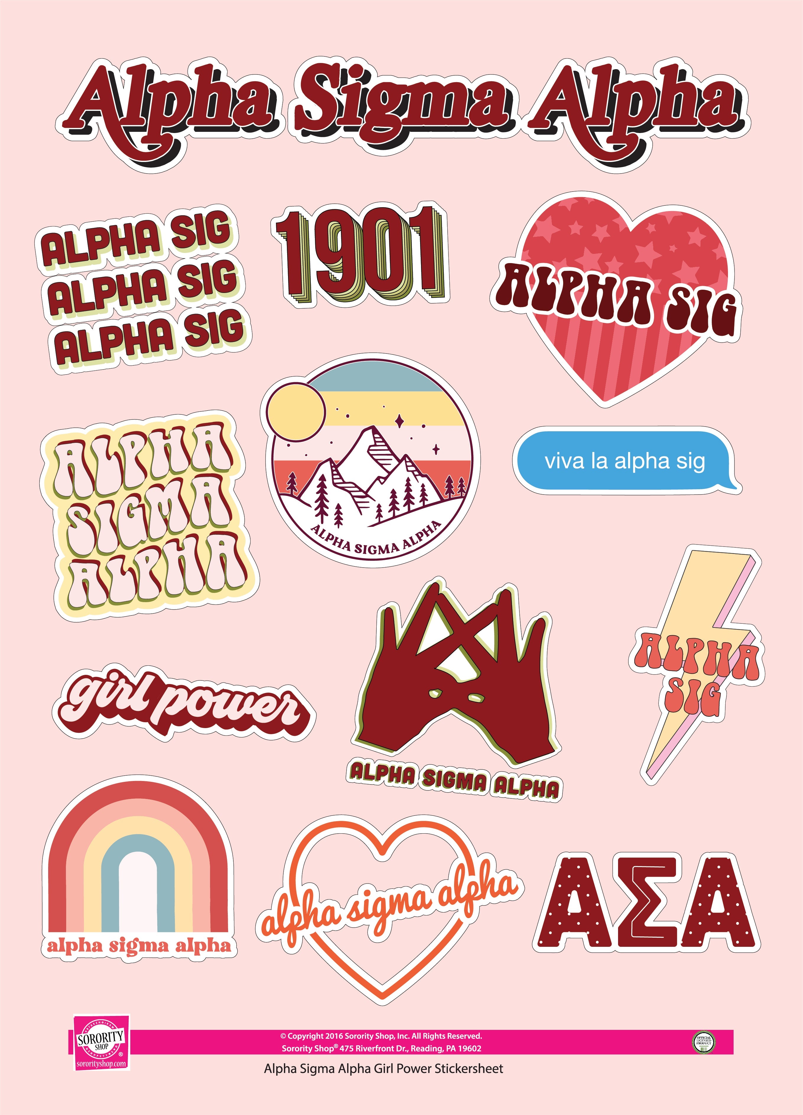 Alpha Sigma Alpha Girl Power Sticker Sheet – Campus Connection