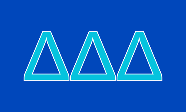 Tri Delta Sorority Greek Letters Flag, Two-Color Design – Campus Connection