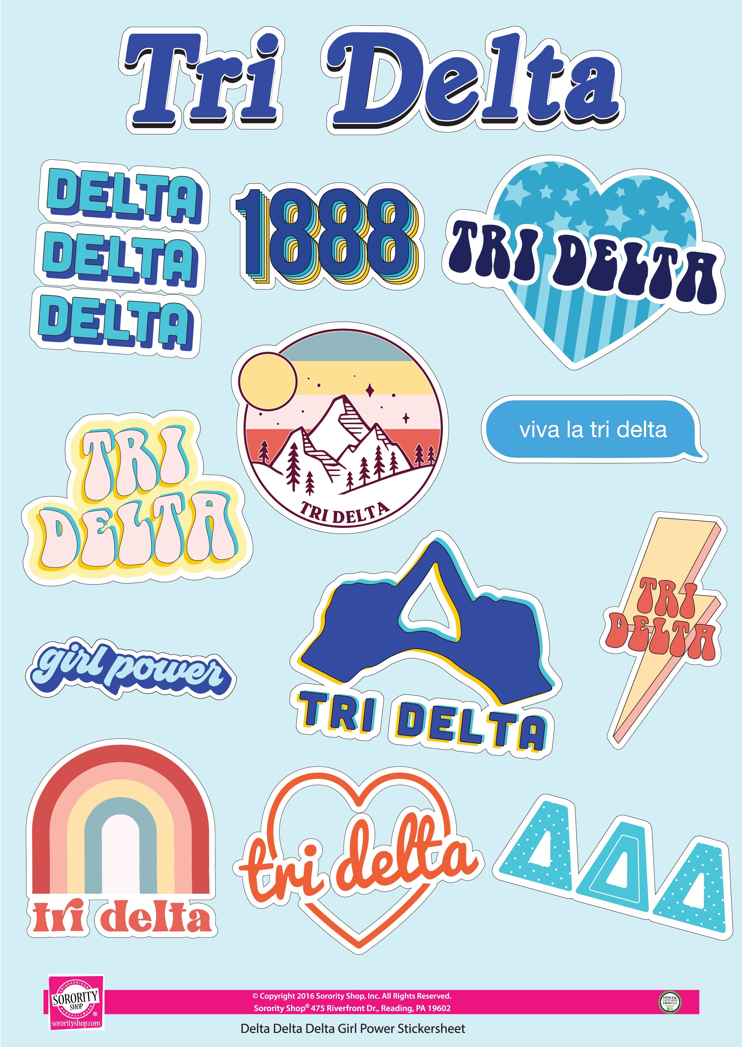 Delta Delta Delta Girl Power Sticker Sheet – Campus Connection