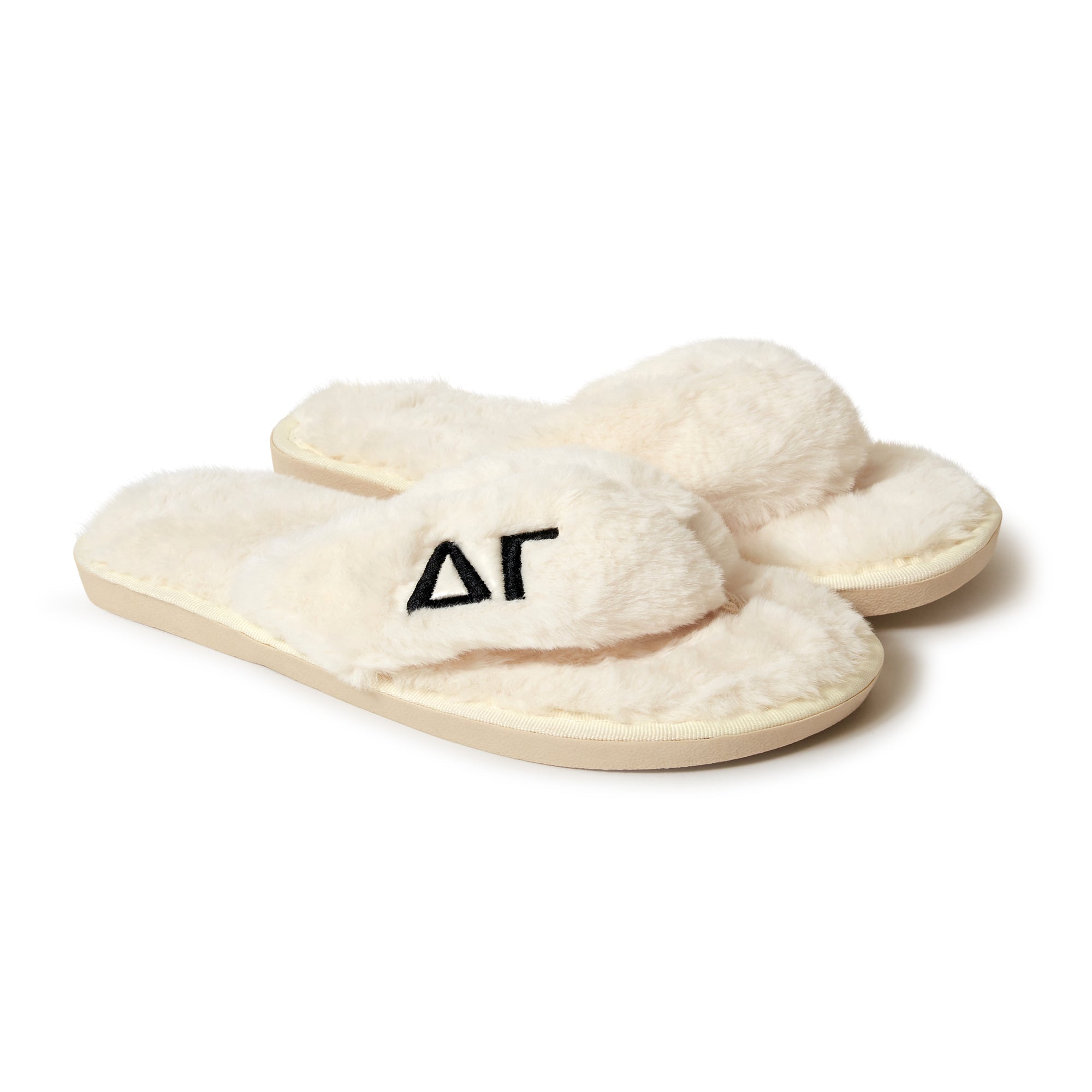 Delta Gamma - Furry Slippers Women - With DG Embroidery Logo – Campus ...