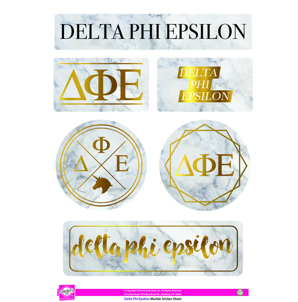 Delta Phi Epsilon Marble Sticker Sheet – Campus Connection