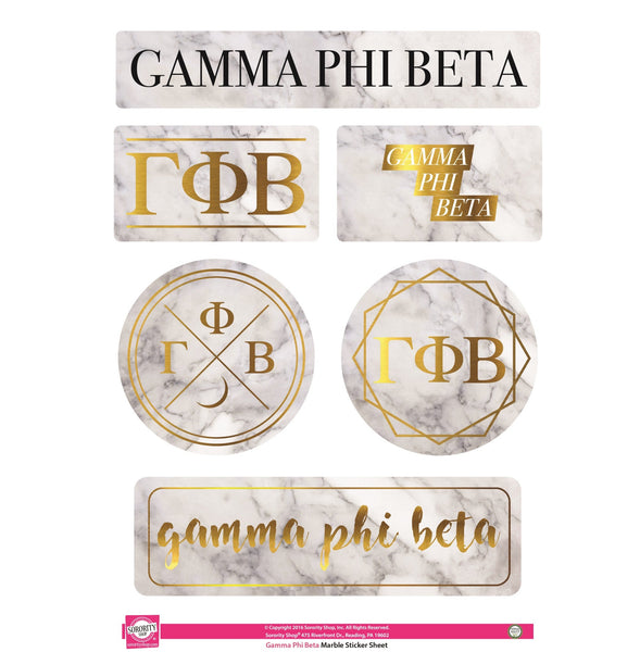 Gamma Phi Beta Marble Sticker Sheet – Campus Connection