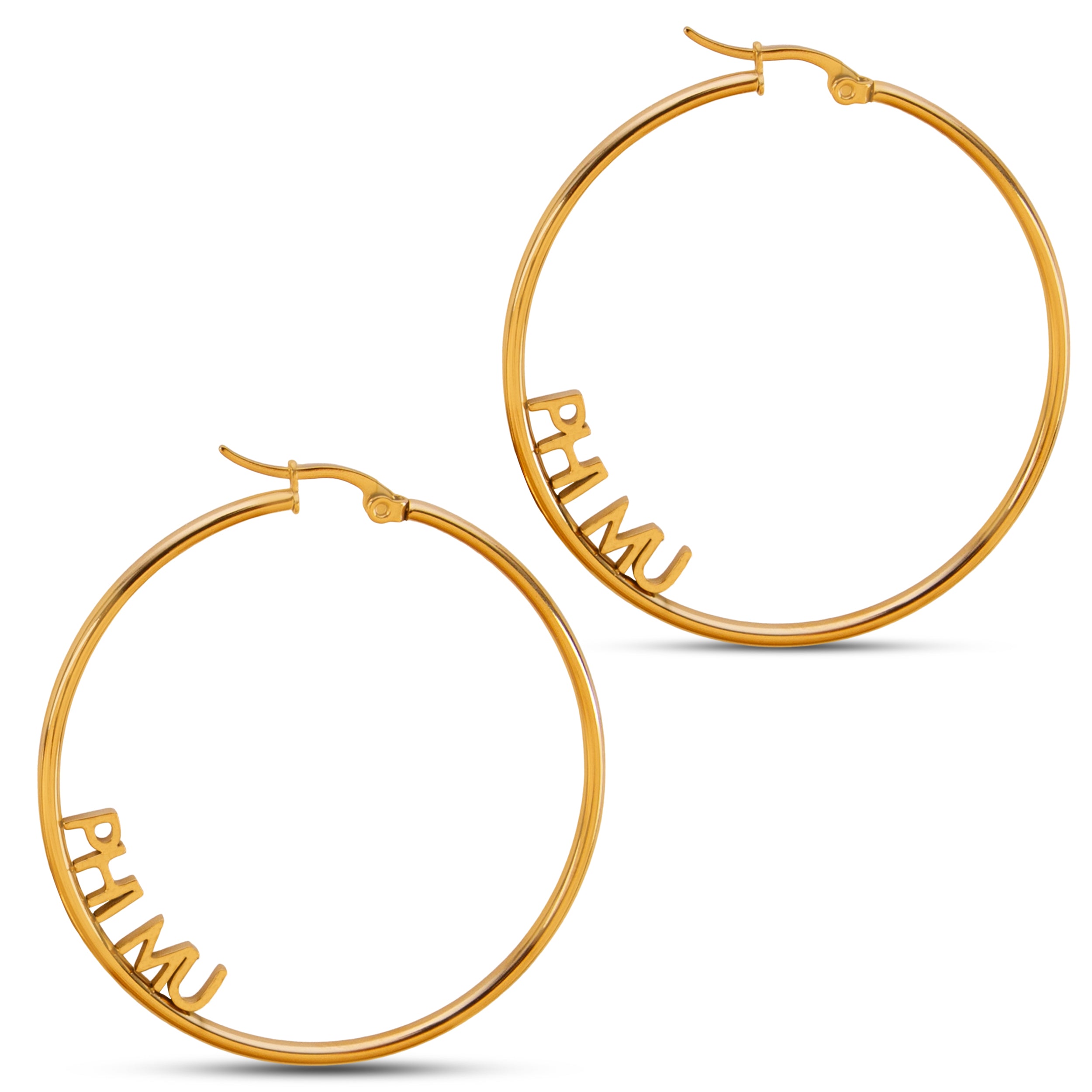 Phi Mu Earrings - Hoop Design – Campus Connection