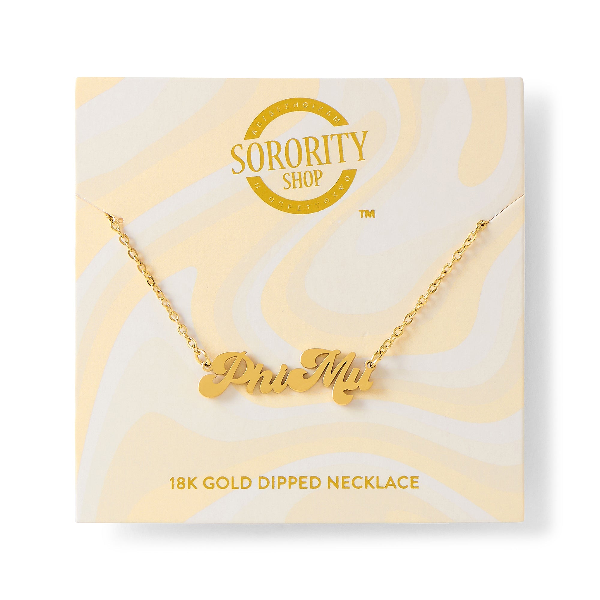 Phi Mu Retro Design Necklace – Campus Connection