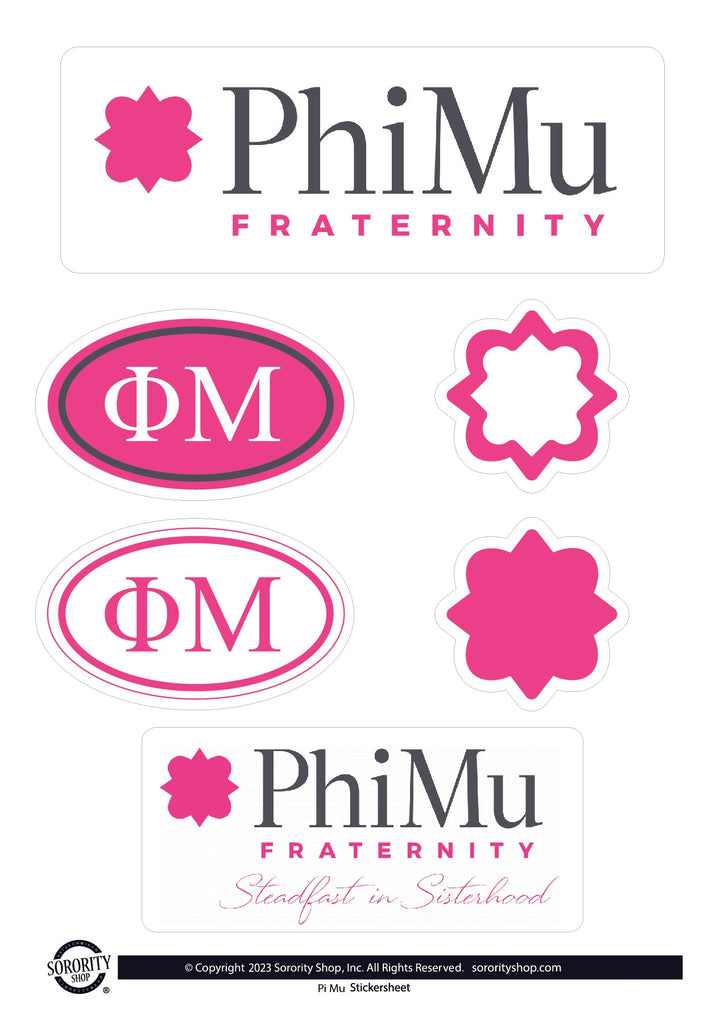 Phi Mu Sorority Sticker Sheet- Brand Focus – Campus Connection