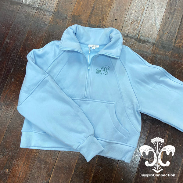 Tulane Angry Wave Dove Funnel Neck Half-Zip Sweatshirt - Blue – Campus ...