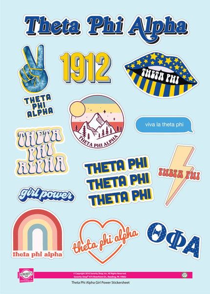 Theta Phi Alpha Girl Power Sticker Sheet – Campus Connection