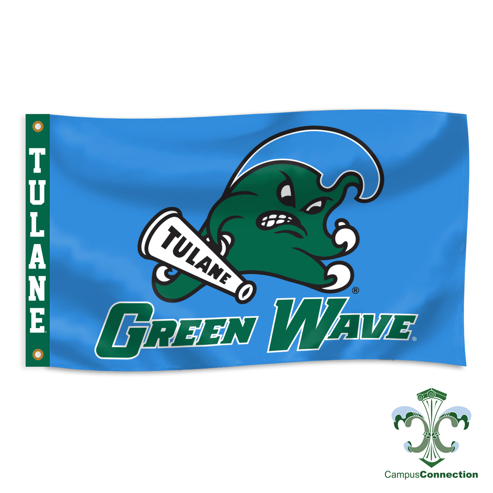 Tulane Angry Wave Flag - Blue – Campus Connection