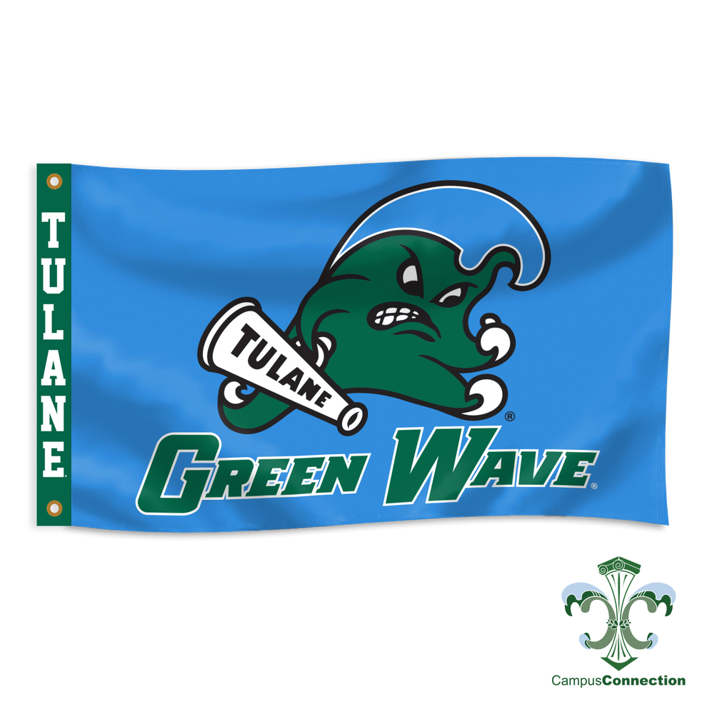 Tulane Angry Wave Flag - Blue – Campus Connection