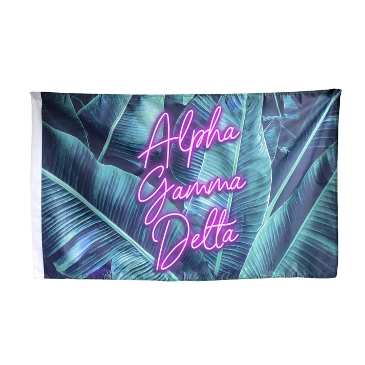 Alpha Gamma Delta Neon Palm Flag – Campus Connection