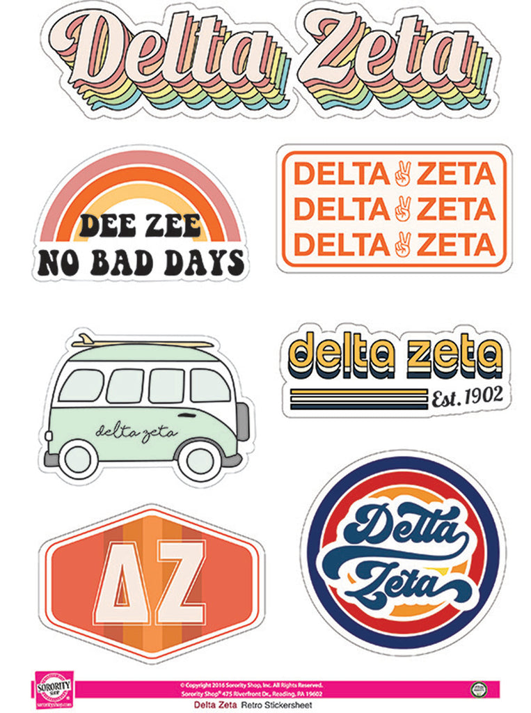Delta Zeta Retro Sticker Sheet – Campus Connection