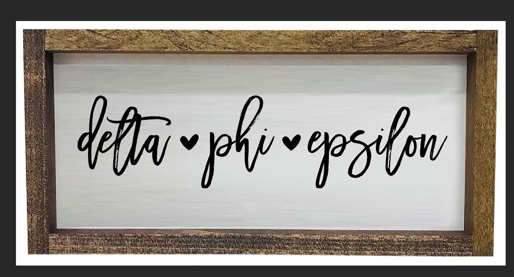 Delta Phi Epsilon Script Wooden Sign – Campus Connection