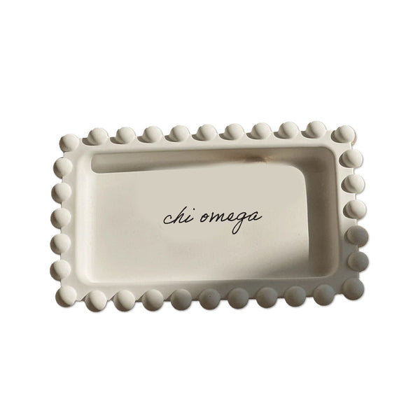 Chi Omega Jewelry Dish - Rectangular Cursive Script Sorority Name ...