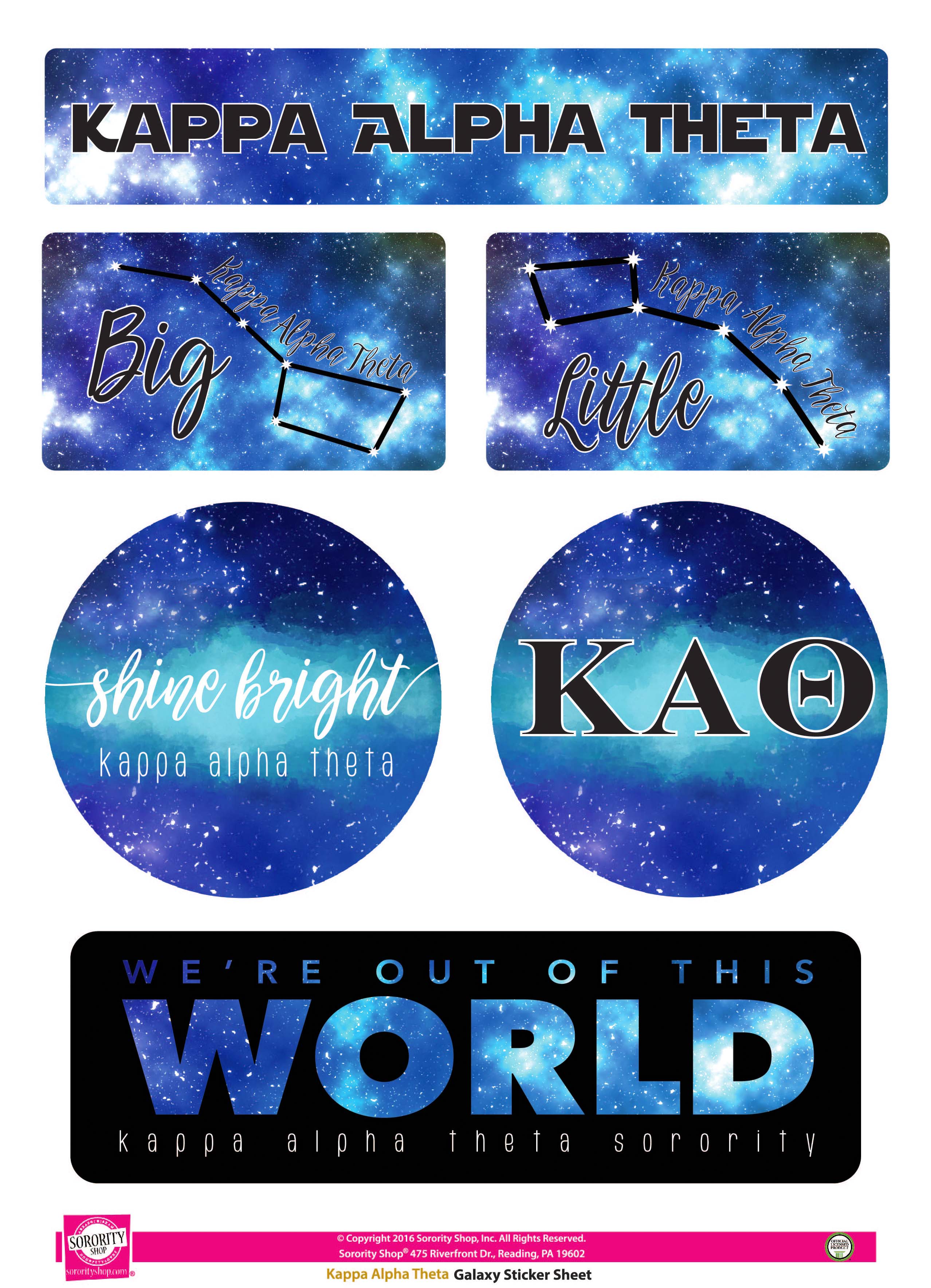 Kappa Alpha Theta Galaxy Stickers – Campus Connection
