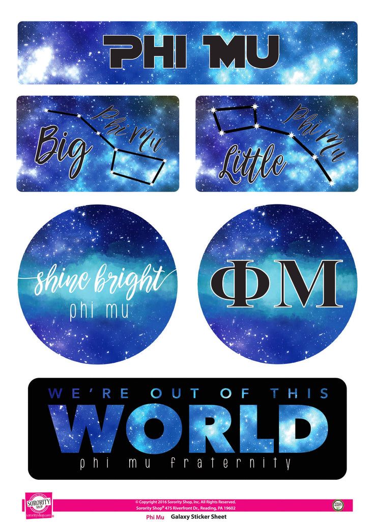 Phi Mu Galaxy Stickers – Campus Connection