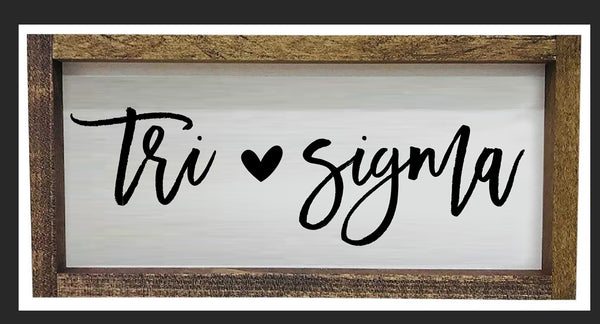 Sigma Sigma Sigma Script Wooden Sign – Campus Connection