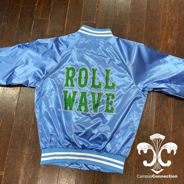 Tulane Roll Wave Satin Baseball Jacket – Campus Connection