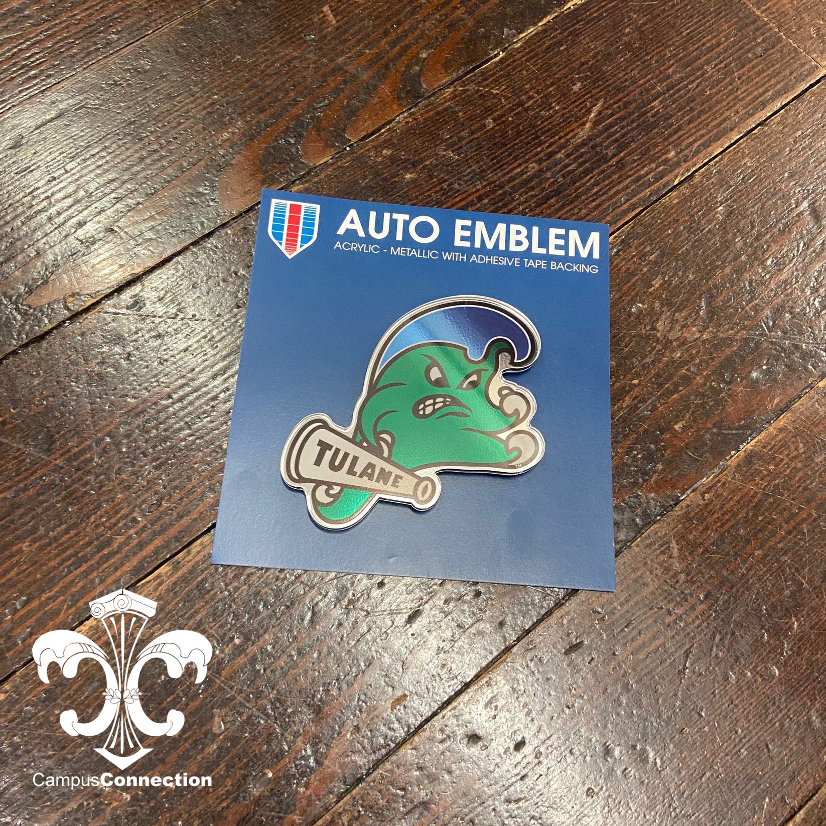 Tulane Angry Wave Auto Emblem – Campus Connection